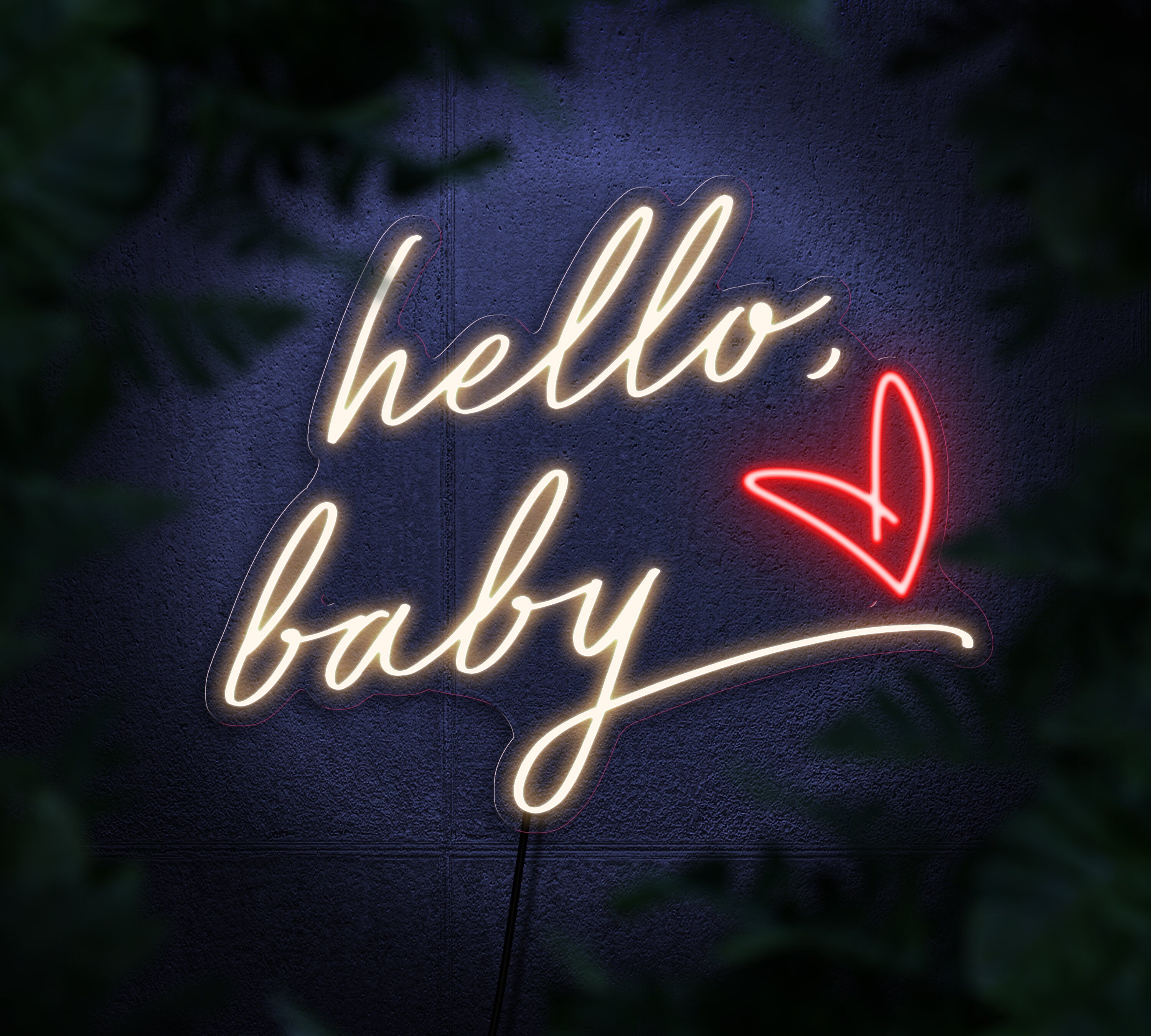 Neon Sign Baby Shower Hello Baby Welcome Sign Gender - Etsy