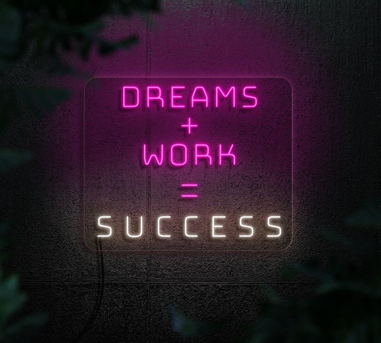 Motivational Neon Sign dreams Work Success - Etsy