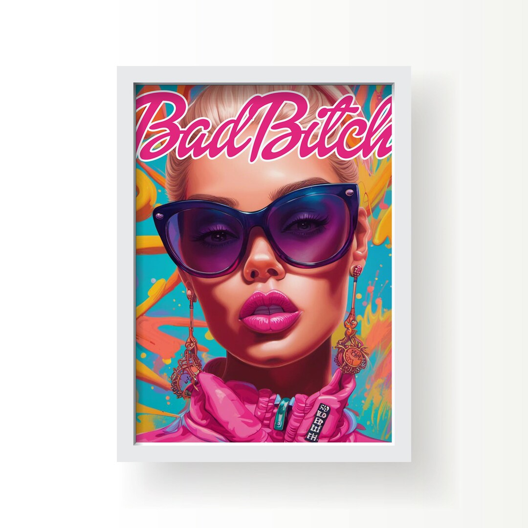 Bad B***h Barbie AI Generated Funky Wall Art, Dorm Room Poster Decor ...