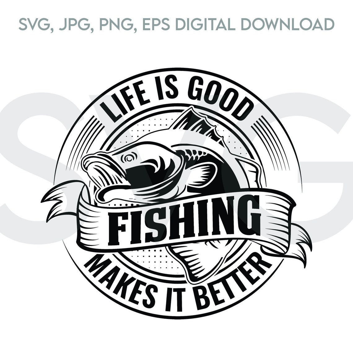 Fishing, Angler, SVG, Png, Jpg, Eps Instant Digital Download , Cricut ...