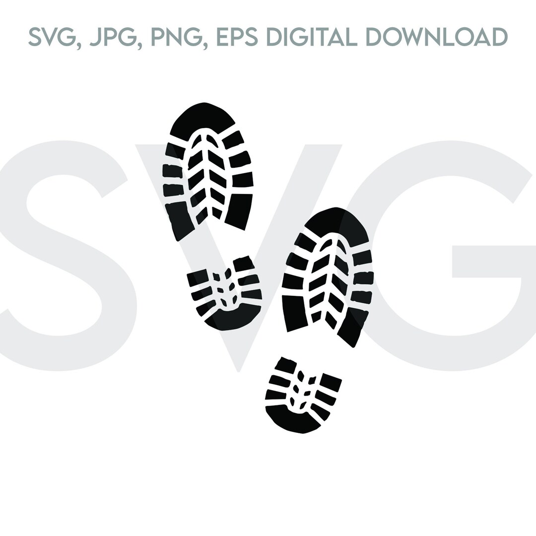 Santa Foot Print Boot Stencil SVG, Png, Eps, Jpg Instant Digital ...