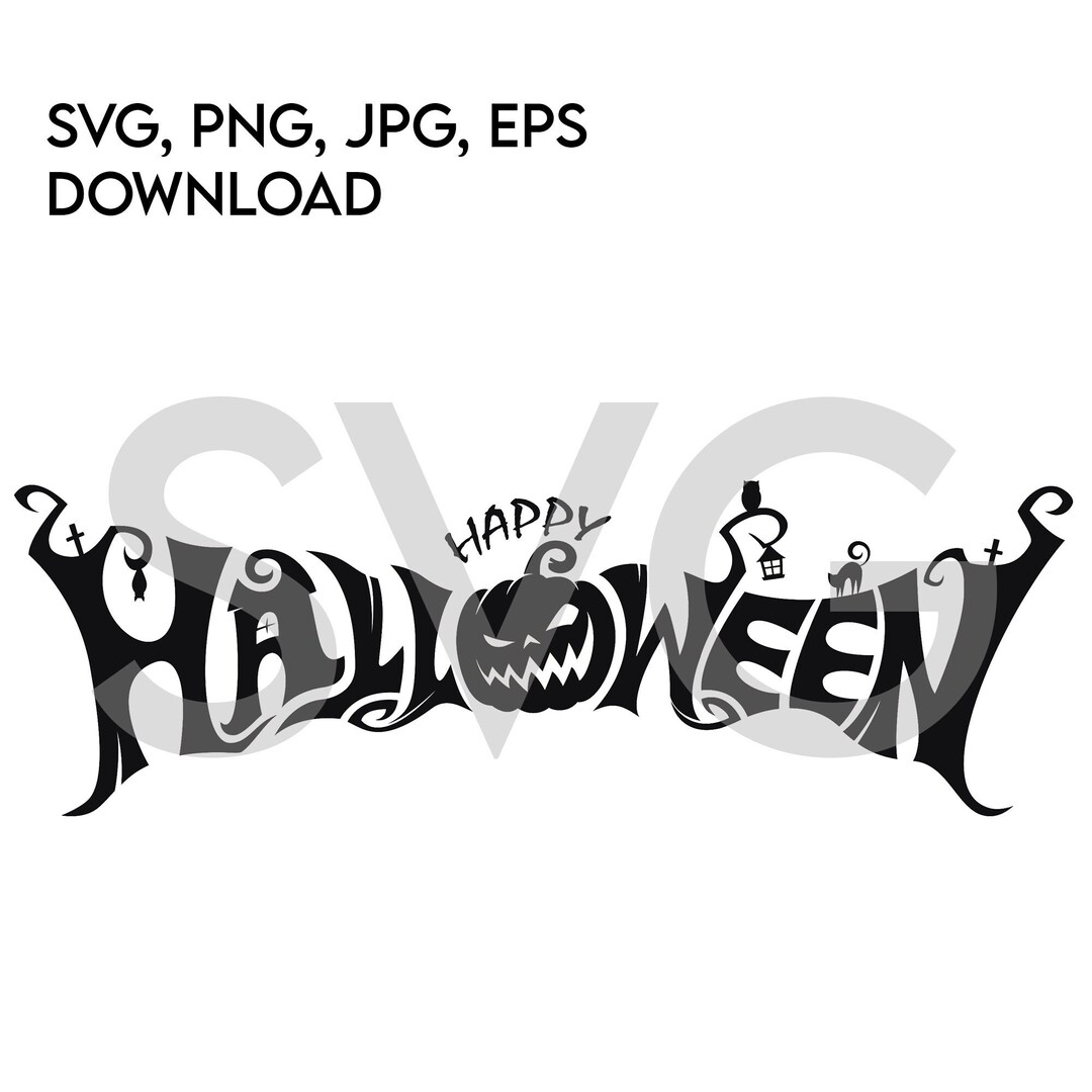 Happy Halloween, Pumpkin, SVG Instant Download, PNG, Eps, Jpg Digital ...