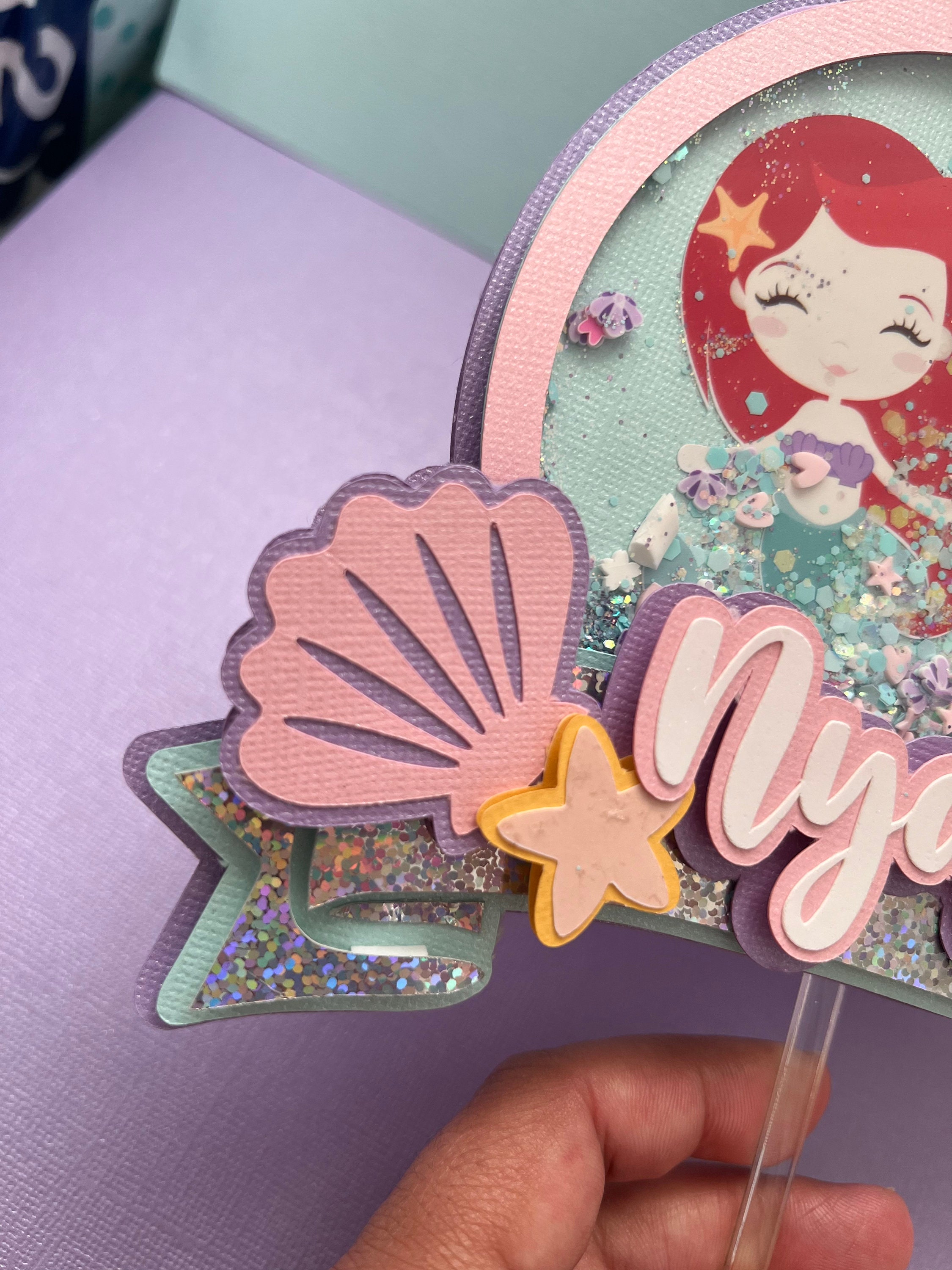 Little Mermaid Cake Topper, Mermaid Cake Topper, Little Mermaid Shaker ...