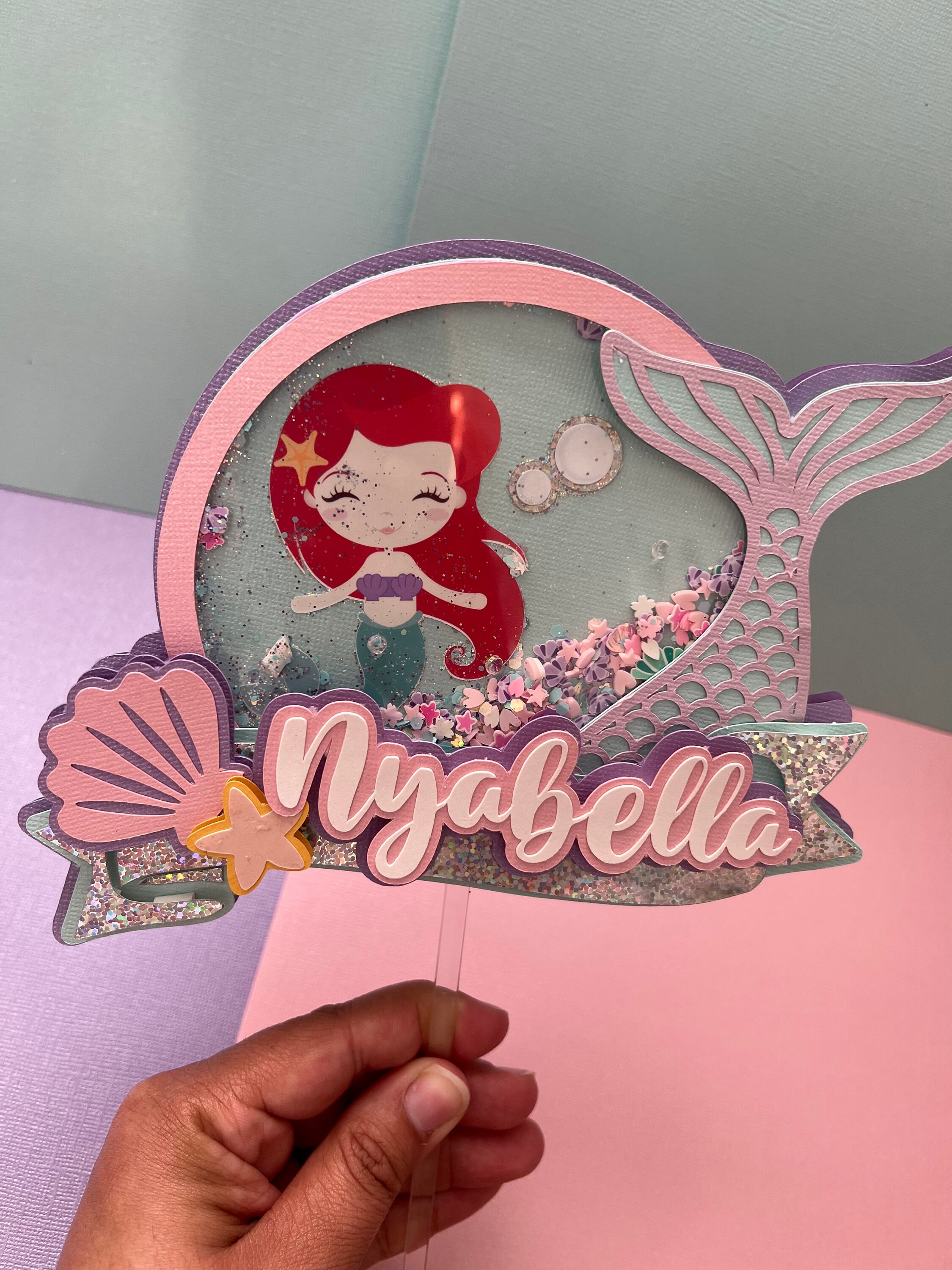 Little Mermaid Cake Topper, Mermaid Cake Topper, Little Mermaid Shaker ...