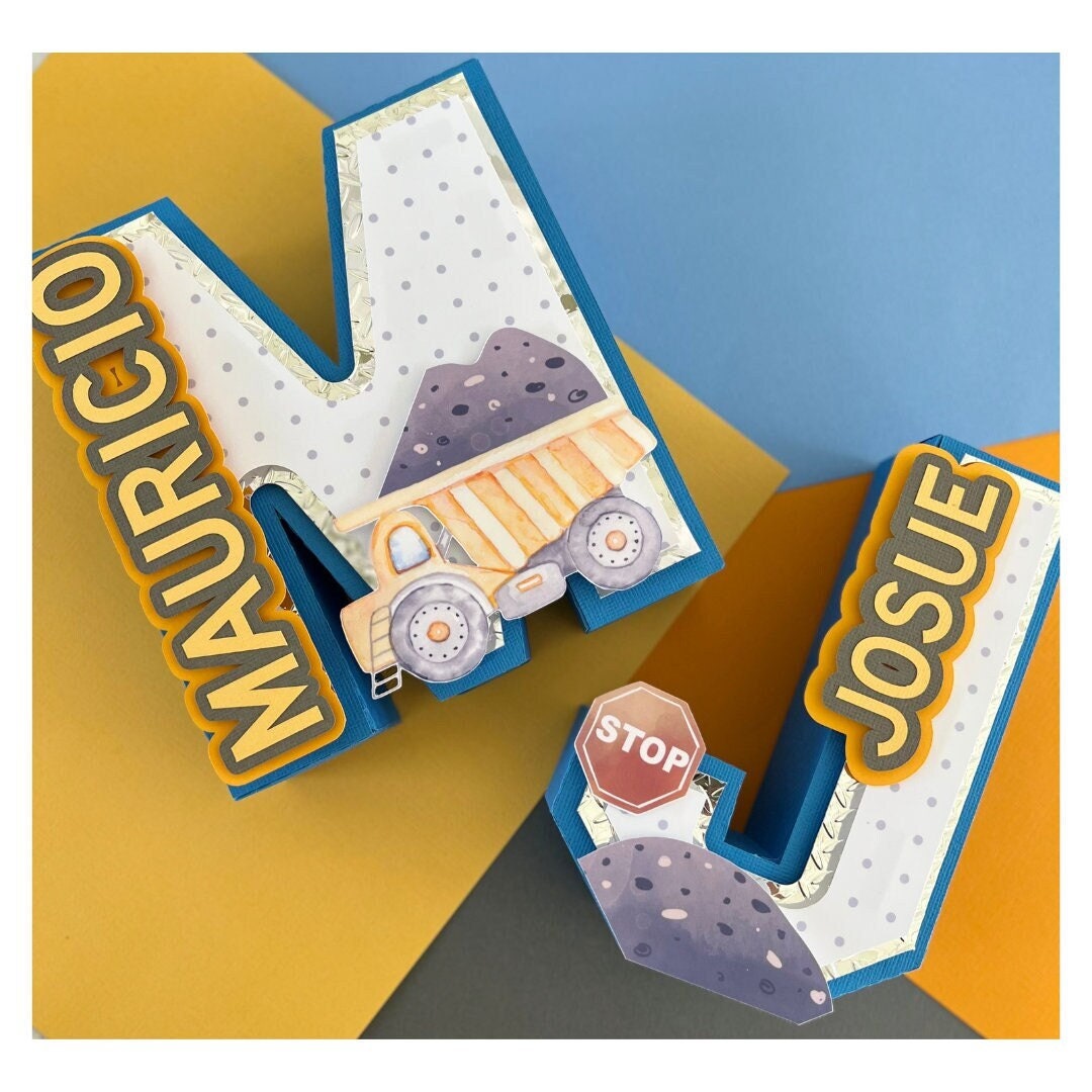 Construction 3D Letters, Construction Party Decorations, Custom ...