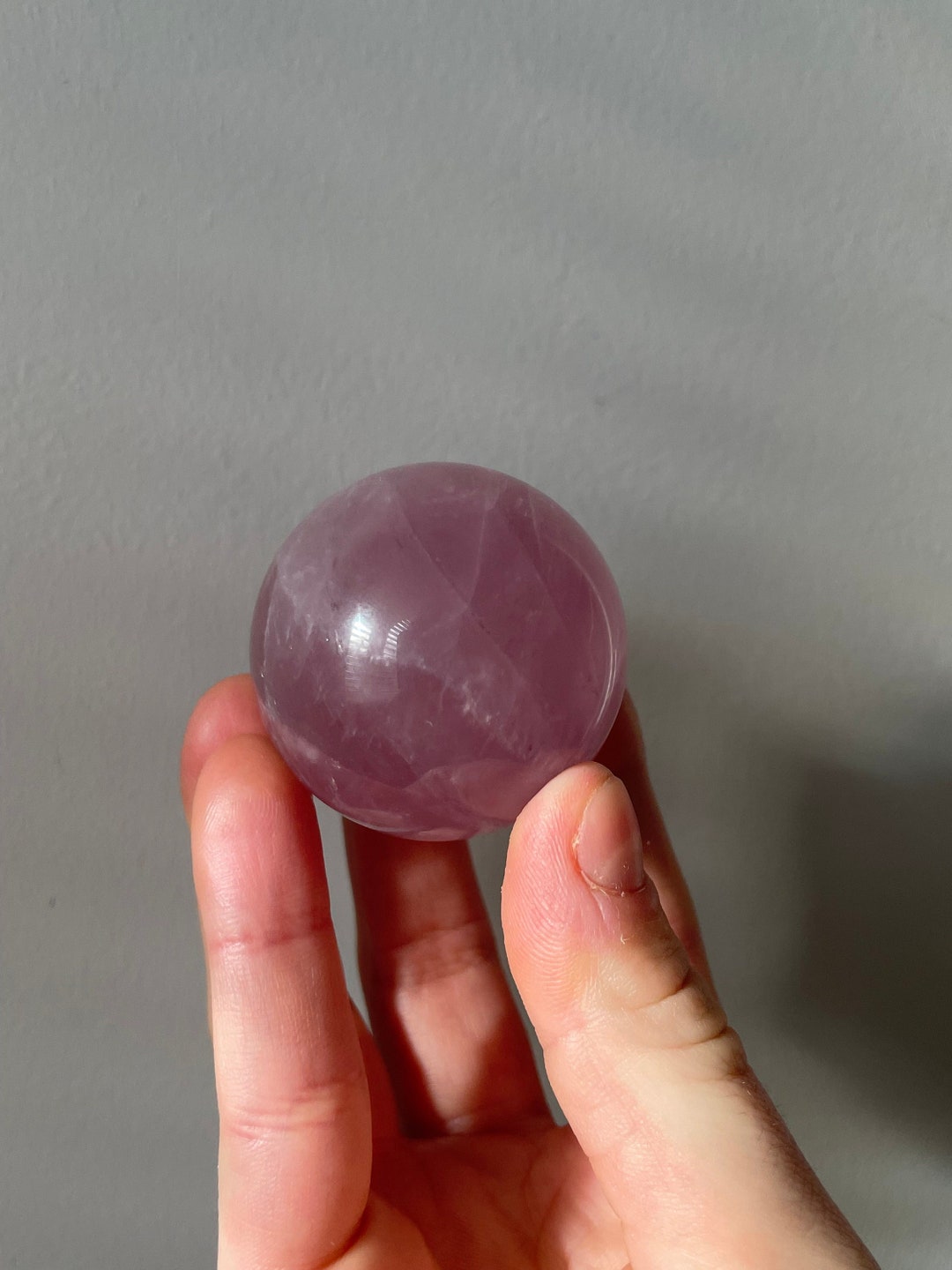 Lavender Rose Quartz Sphere W/ Star Asterism 95 G Lavender Rose Quartz ...