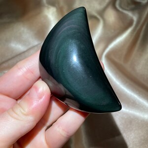Incredible Rainbow Velvet Obsidian Moon Carving 91 Grams Velvet ...