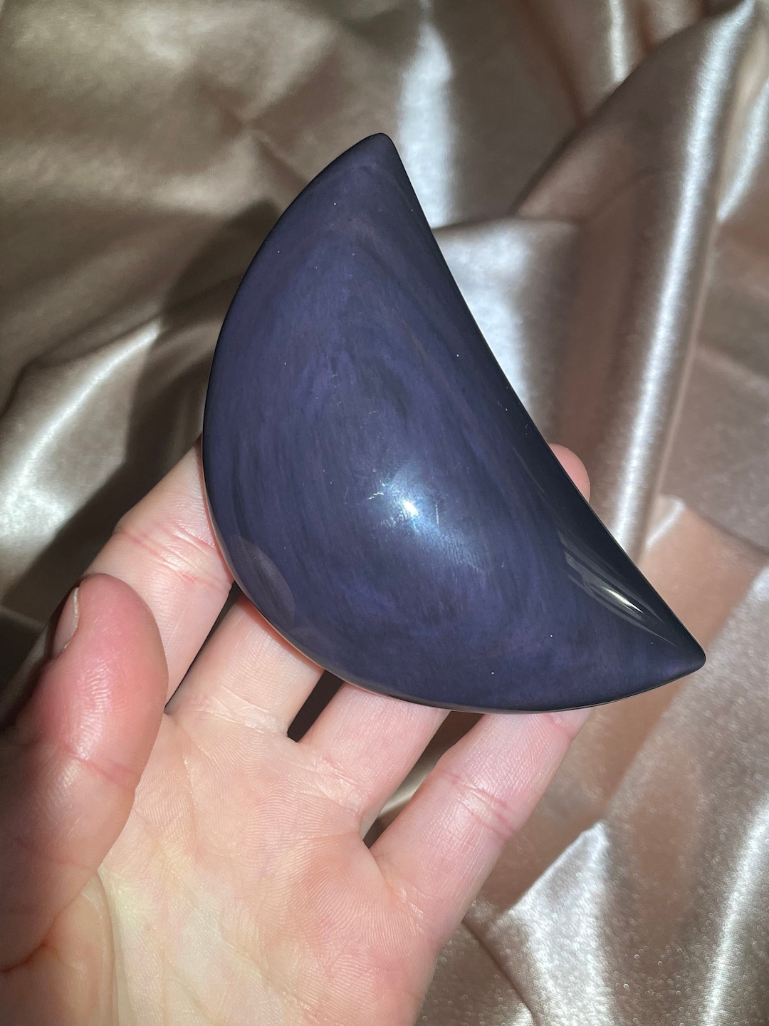 Purple Rainbow Obsidian Moon (125 Grams) | Rainbow Obsidian | Purple ...