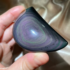 Incredible Rainbow Velvet Obsidian Moon Carving 91 Grams Velvet ...