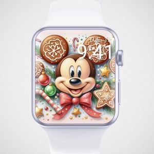 Christmas Mickey Mouse Apple Watch Wallpaper, Gingerbread Watch ...