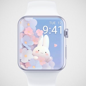 Easter Bunny Apple Watch Wallpaper, Spring Watch Face, Rabbit Watch ...