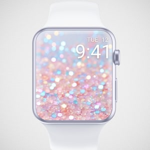 Pastel Glitter Apple Watch Wallpaper, Sparkly Watch Face, Pastel Watch ...