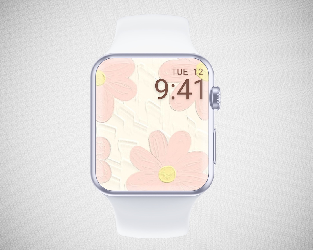 Floral Apple Watch Wallpaper, Flower Watch Face, Minimal Smartwatch ...