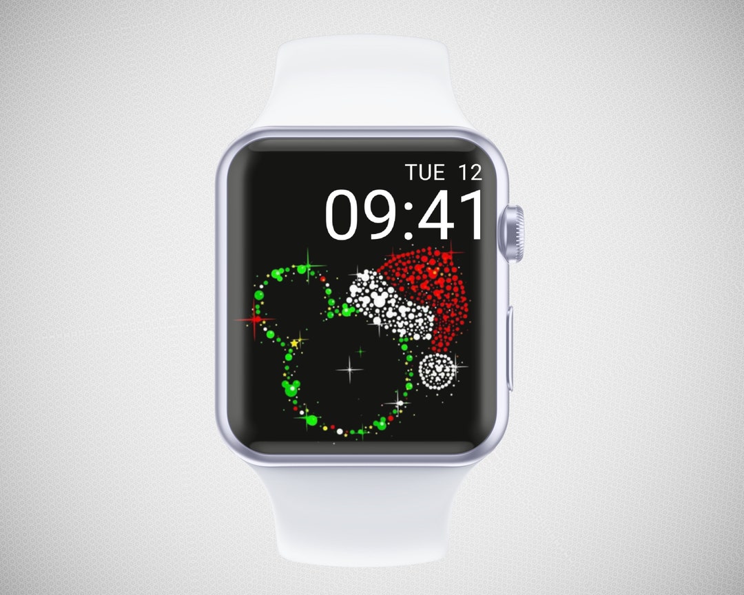 Christmas Mickey and Minnie Apple Watch Wallpaper, Festive Smartwatch ...