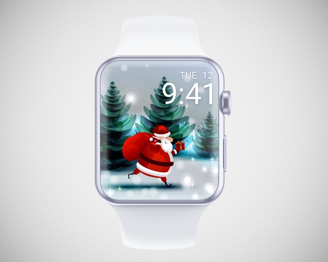 Santa Apple Watch Wallpaper Winter Smartwatch Background - Etsy