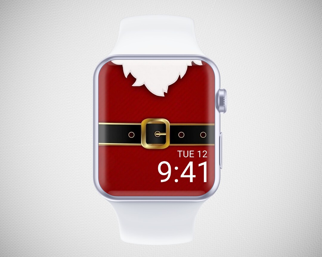 Santa Apple Watch Wallpaper, Winter Smartwatch Background, Festive Xmas ...