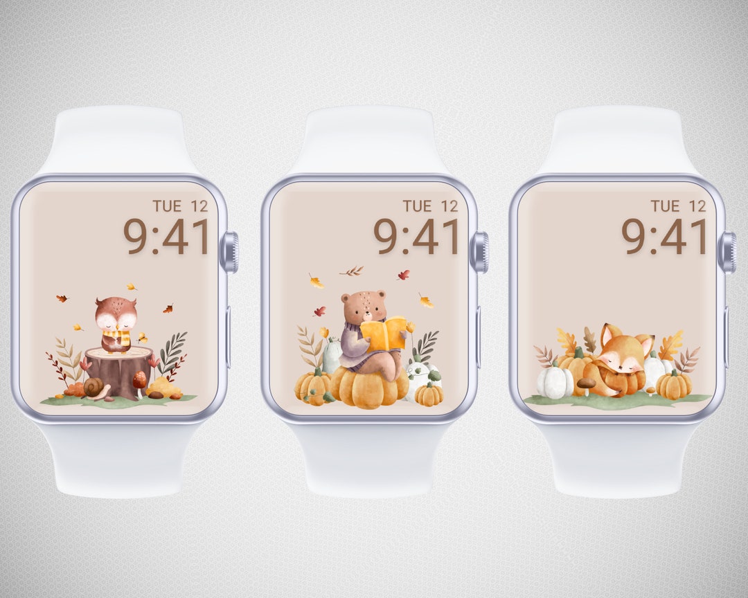 Forest Animals Apple Watch Wallpaper, Pumpkin Watch Face, Fall ...