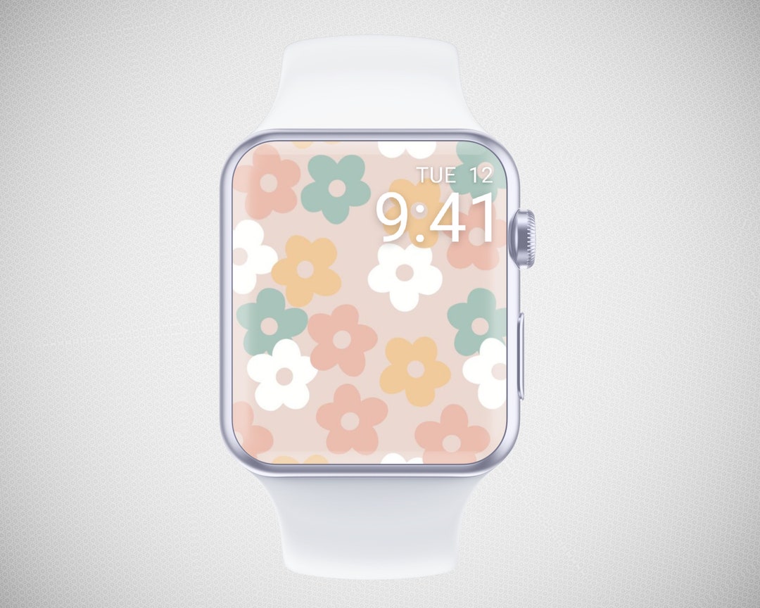 Retro Floral Apple Watch Wallpaper, Hippie Watch Face, 70s Vibe ...