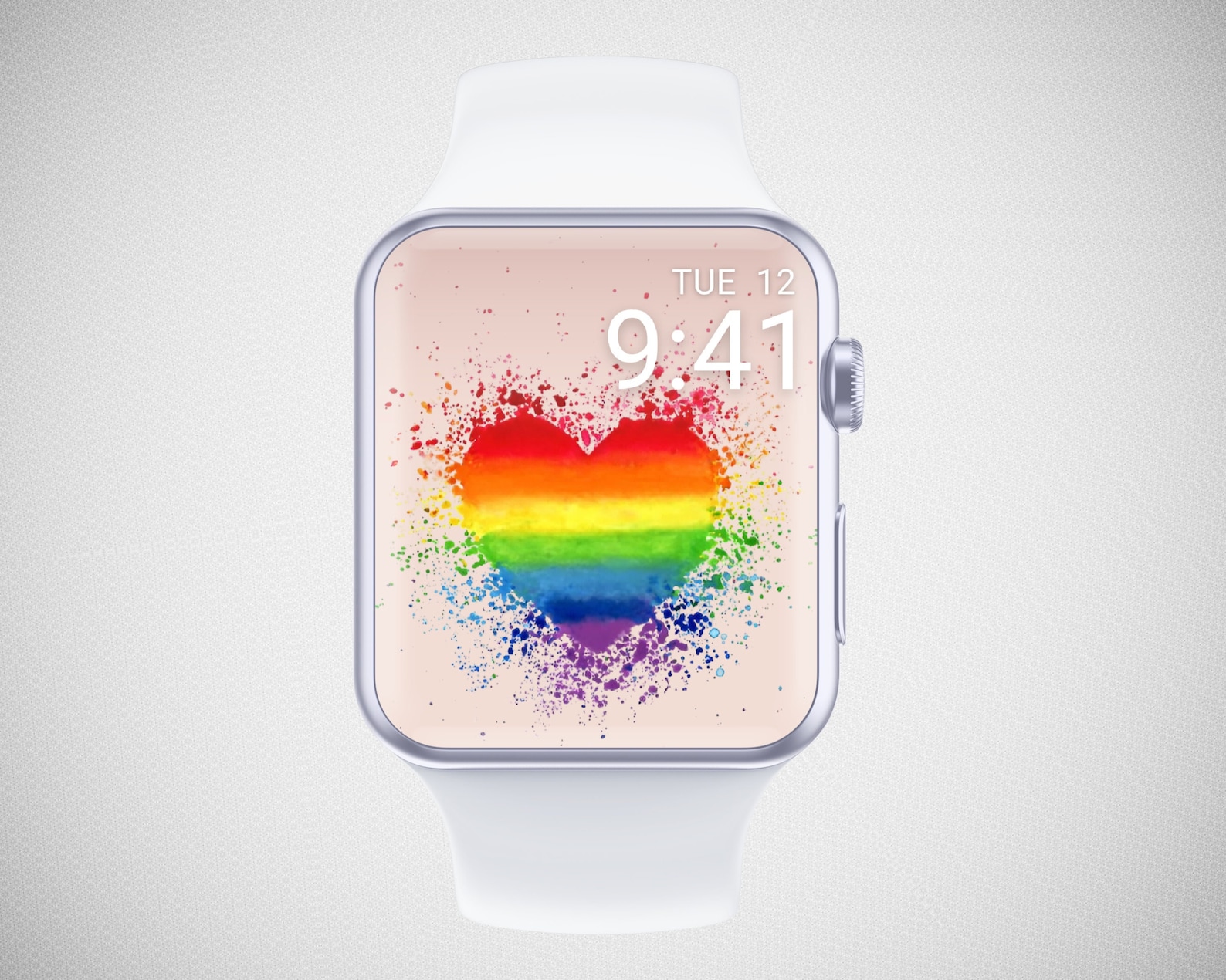 Rainbow Heart Apple Watch Wallpaper, Pride Watch Face, Oil Painting ...