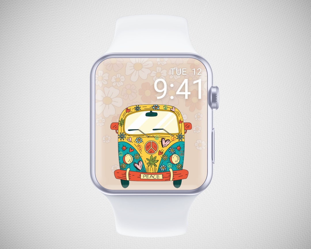 Hippie Apple Watch Wallpaper, Retro Watch Face, 70s Vibe Smartwatch ...