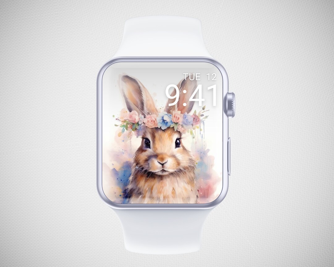 Easter Bunny Apple Watch Wallpaper, Spring Watch Face, Rabbit Watch ...
