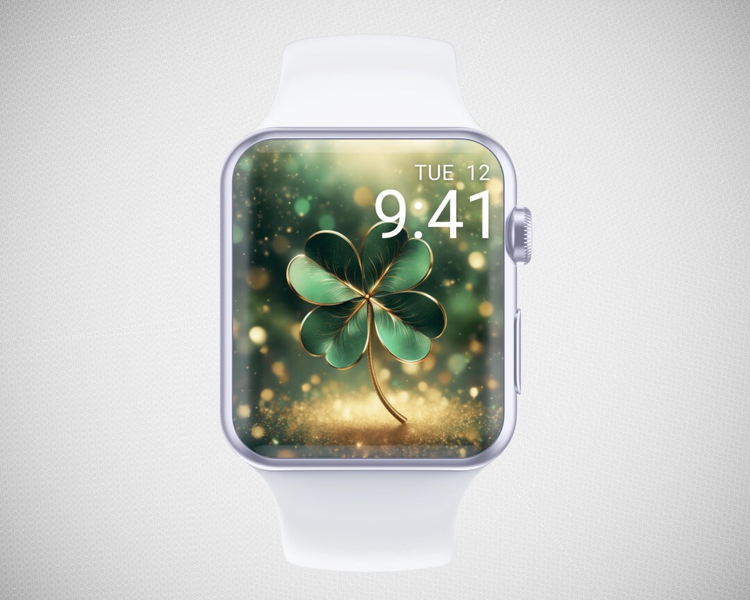 St. Patrick's Day Apple Watch Wallpaper, Four Leaf Clover Smartwatch ...