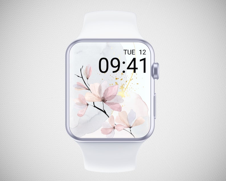 Floral Apple Watch Wallpaper, Smartwatch Background, Digital Watch Face ...