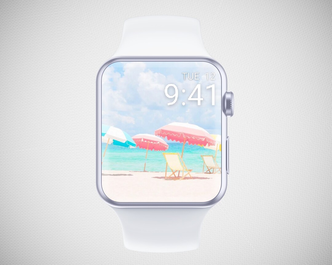 Summer Painting Apple Watch Wallpaper, Sun Beds Watch Face, Sea Watch ...