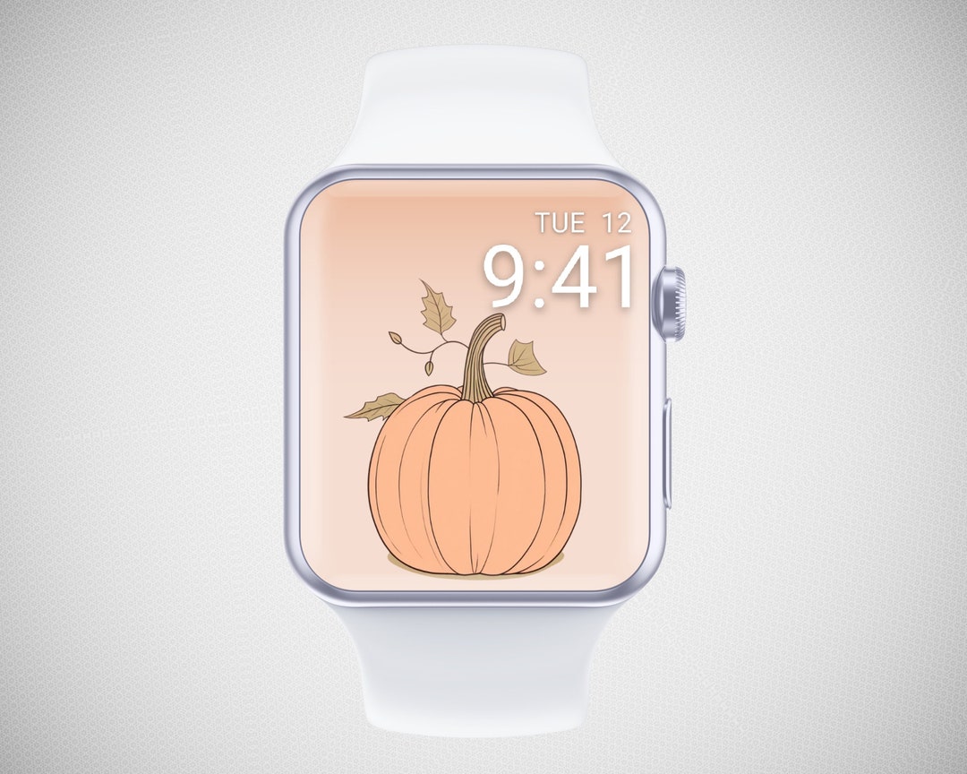 Pastel Pumpkins Apple Watch Wallpaper, Fall Watch Face, Autumn Watch ...