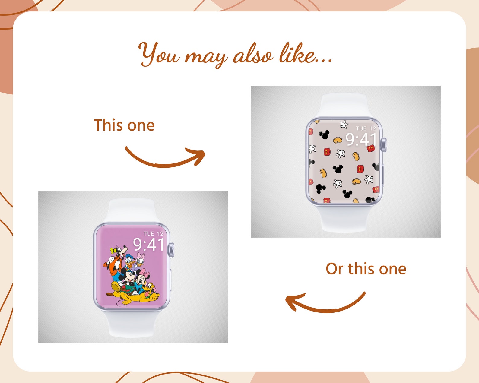 Mickey Mouse Apple Watch Wallpaper, Minnie Mouse Smartwatch Background ...
