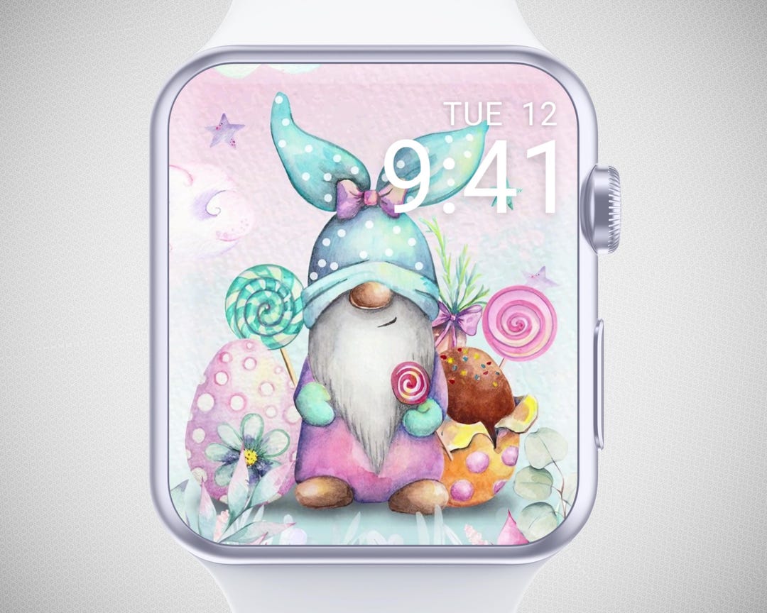 Easter Gnome Apple Watch Wallpaper, Easter Egg Watch Face, Easter Watch ...