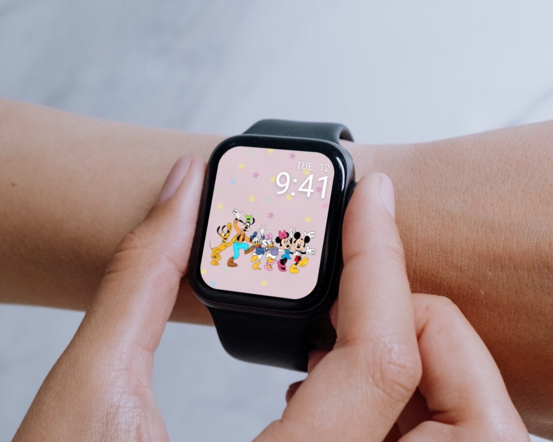 Mickey Mouse Apple Watch Wallpaper, Minnie Mouse Smartwatch Background ...