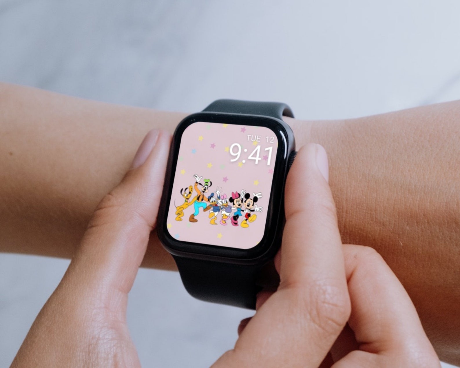 Mickey Mouse Apple Watch Wallpaper, Minnie Mouse Smartwatch Background ...