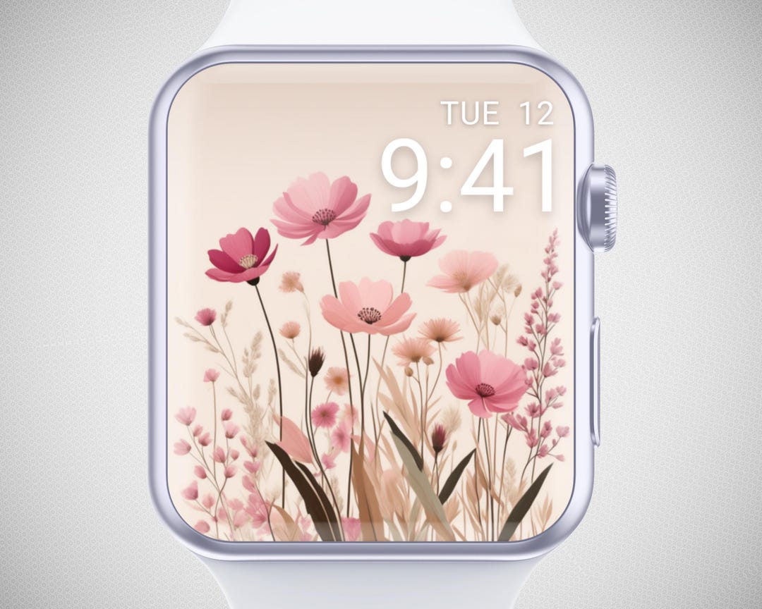Meadow Flower Apple Watch Wallpaper, Spring Flower Watch Face, Oil ...