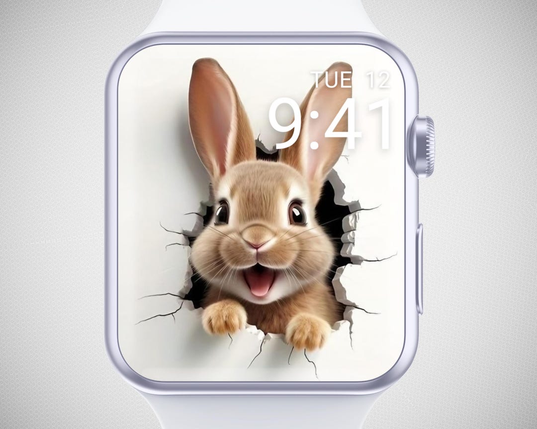 3D Easter Bunny Apple Watch Wallpaper, Easter Rabbit Watch Face, Easter ...