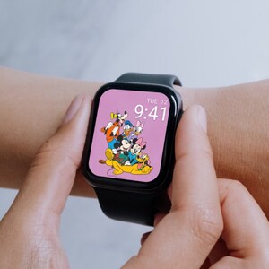 Mickey Mouse Apple Watch Wallpaper, Minnie Mouse Smartwatch Background ...