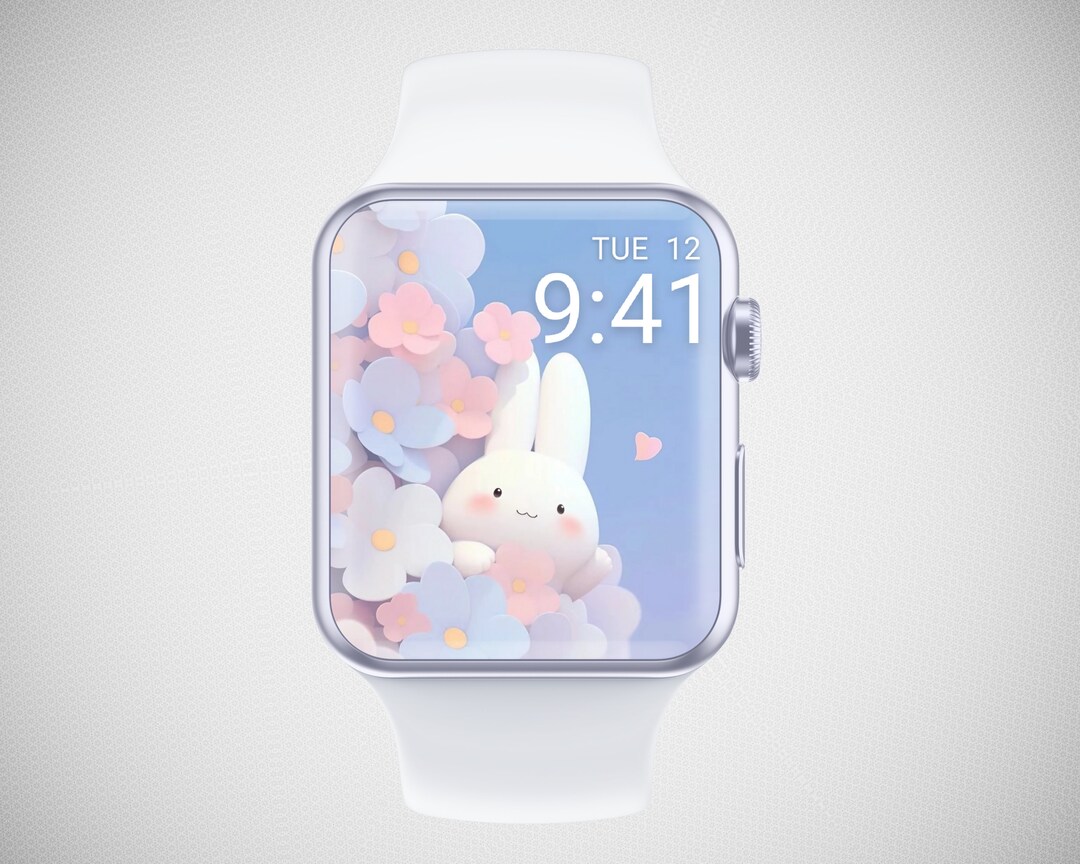 Easter Bunny Apple Watch Wallpaper, Spring Watch Face, Rabbit Watch ...