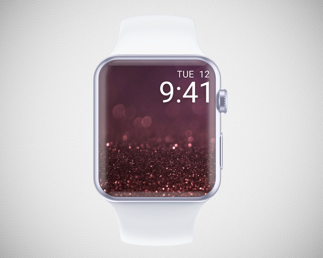 Mauve Glitter Apple Watch Wallpaper, Sparkling Watch Background ...