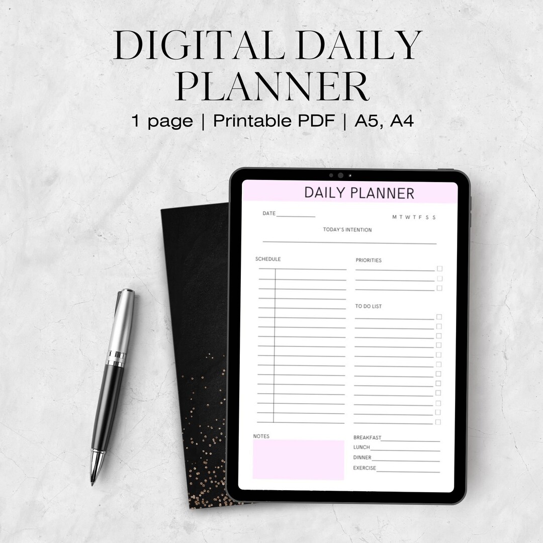Digital Daily Planner | Printable | Download & Print | A4, A5 | Stay ...