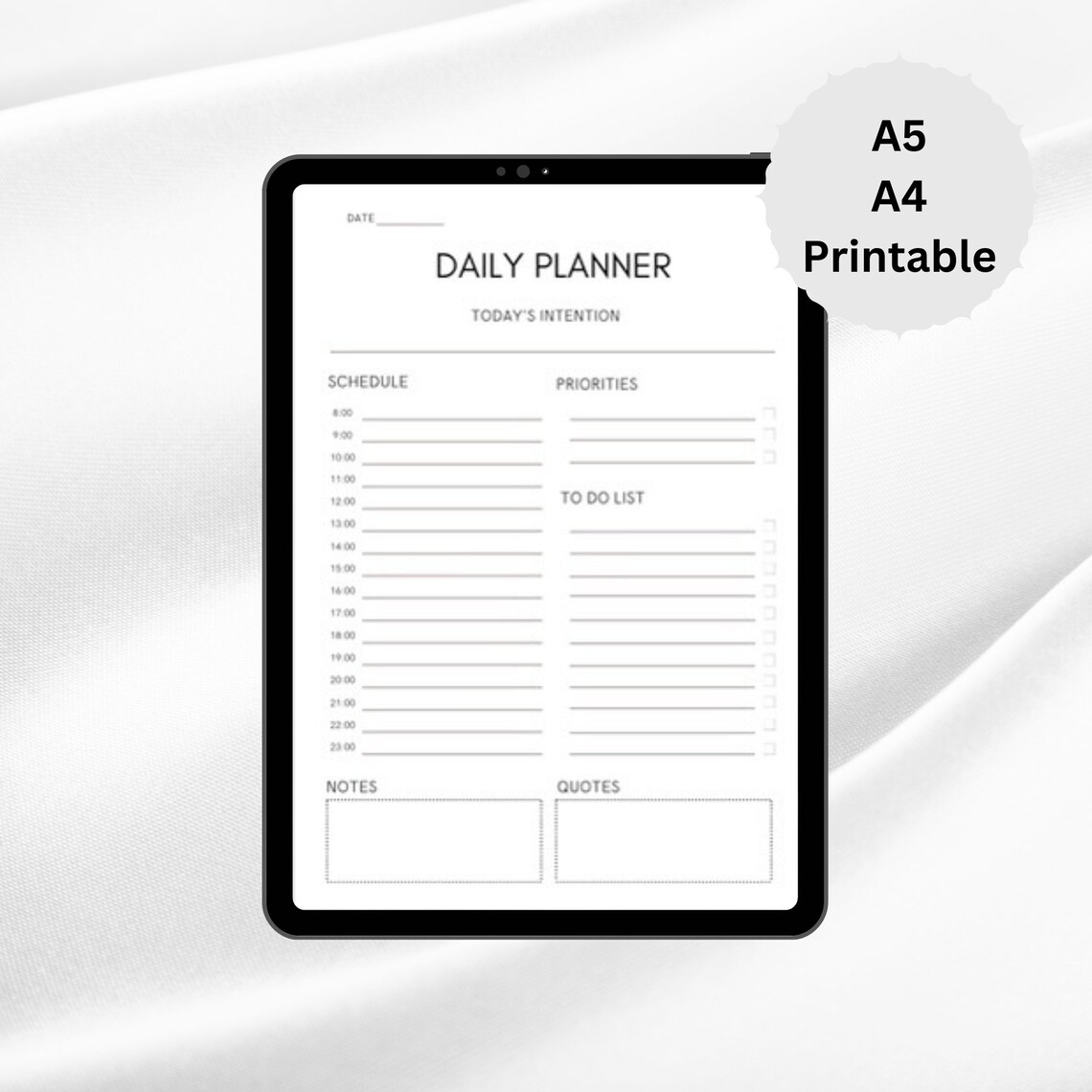 Printable Daily Planner | Productivity Planner | Download & Print | A4 ...