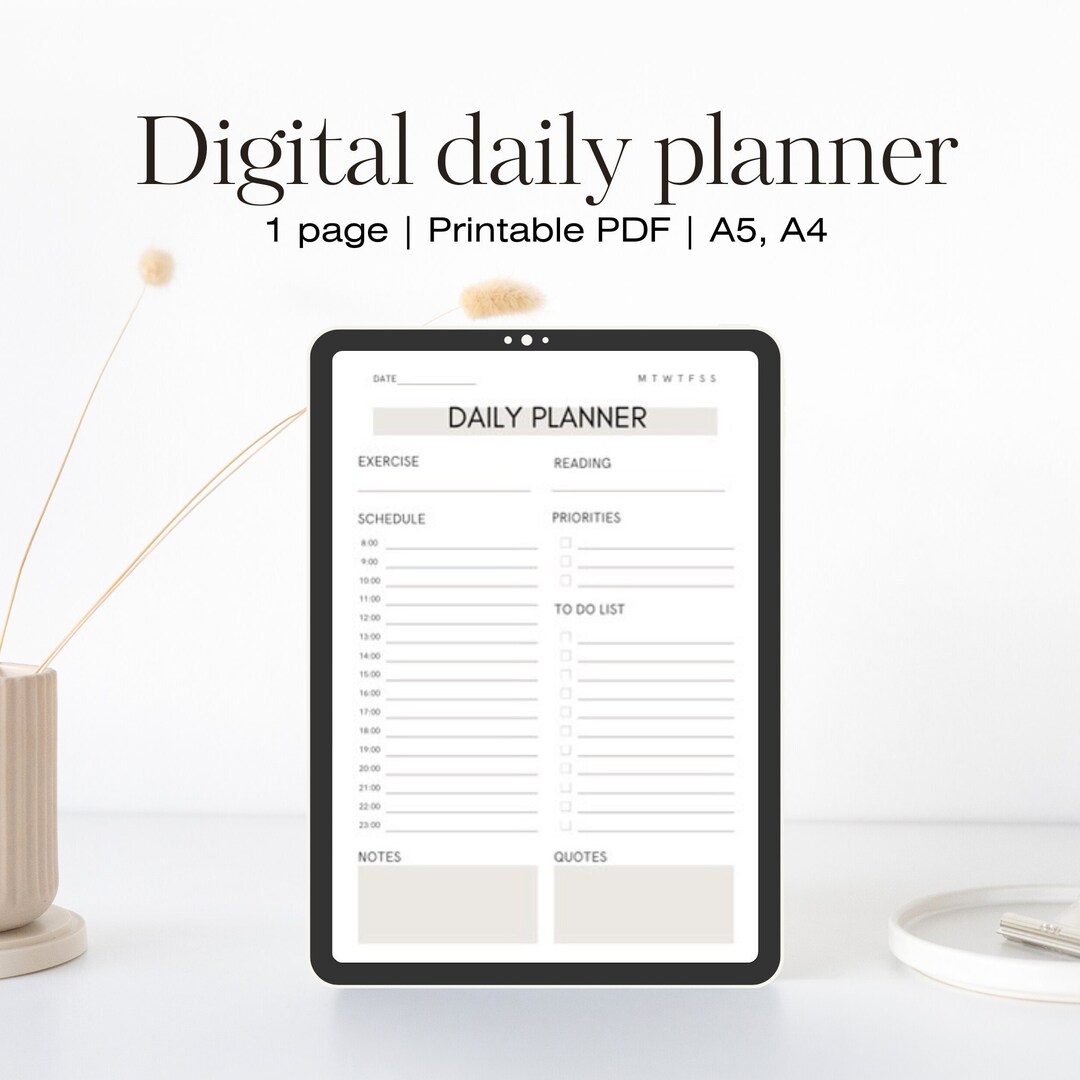 Printable Daily Planner | Minimalist Style - Etsy