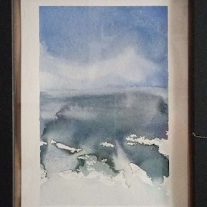 Original Watercolor Painting of the Sea With Waves and Foam at the ...