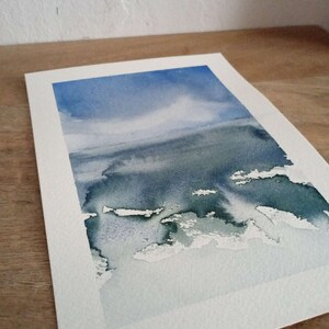 Original Watercolor Painting of the Sea With Waves and Foam at the ...