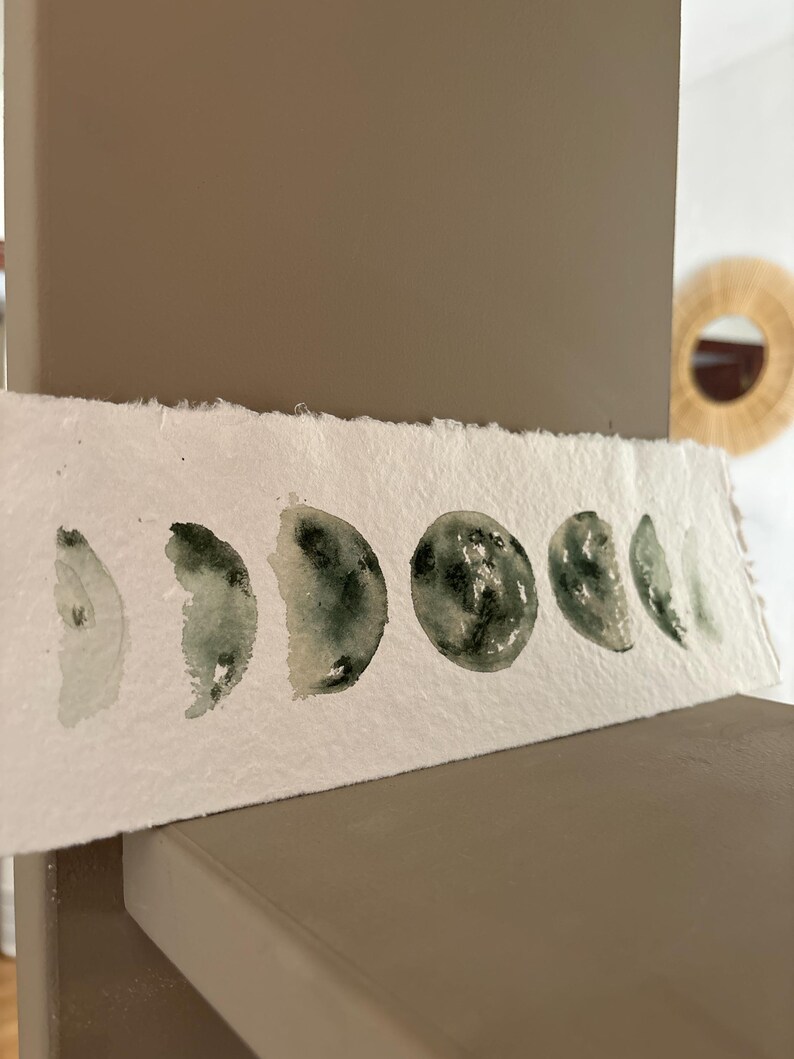 Moon Phases Watercolor Painting – Lunar Cycle Art – Handmade Original ...