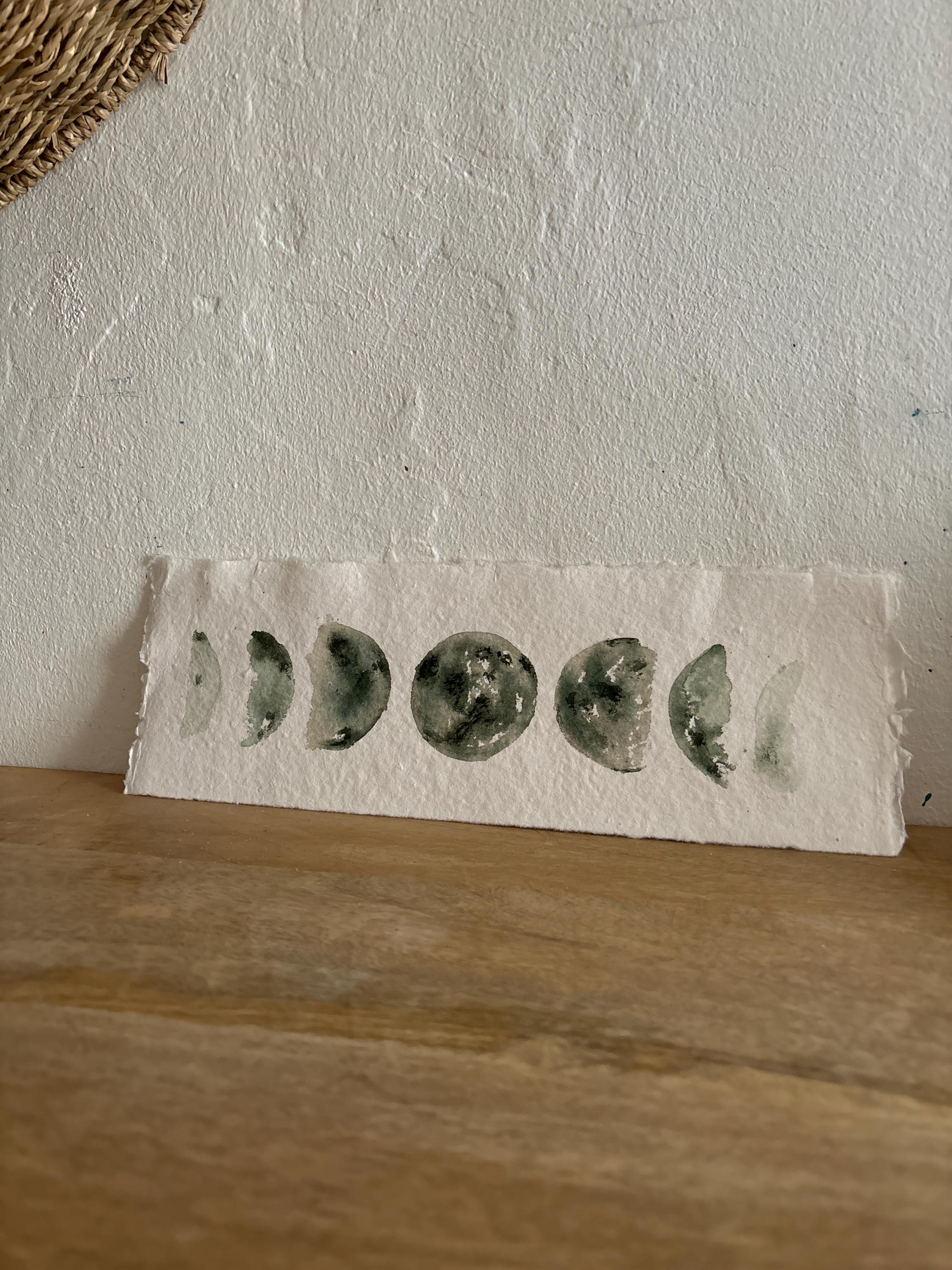 Moon Phases Watercolor Painting – Lunar Cycle Art – Handmade Original ...