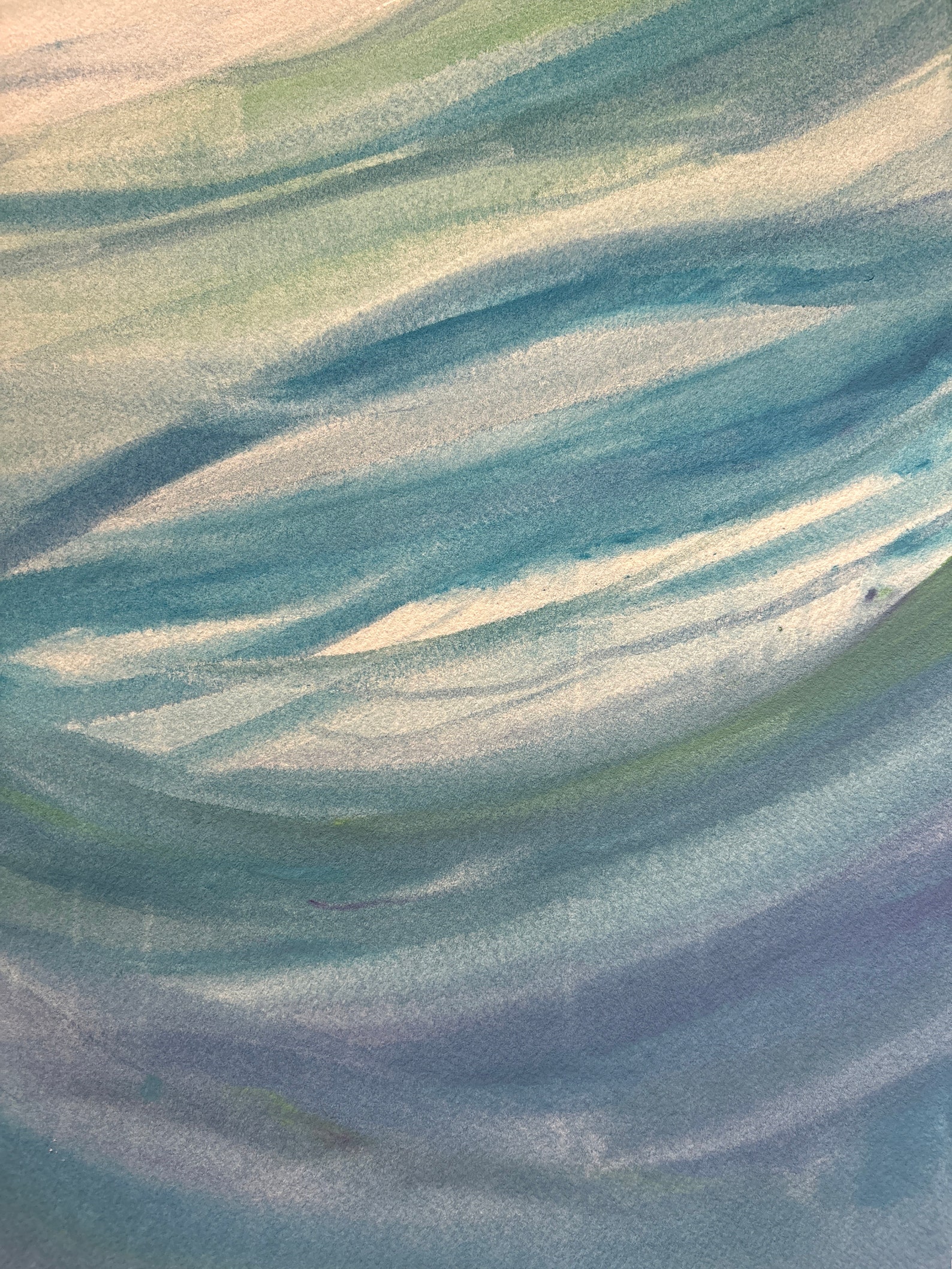 Original Watercolor Sea Painting – Abstract Ocean Art in Shades of Blue ...