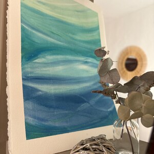 Original Abstract Sea Watercolor Painting – Handmade Ocean Art on Paper ...