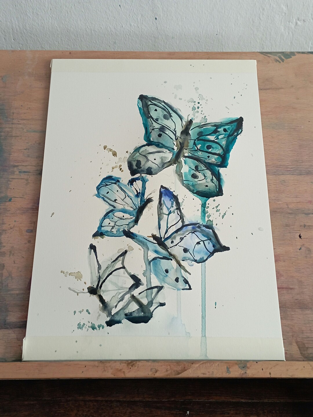 Original Blue Butterflies Painting, Cuadro Mariposas Azules, Tableau ...