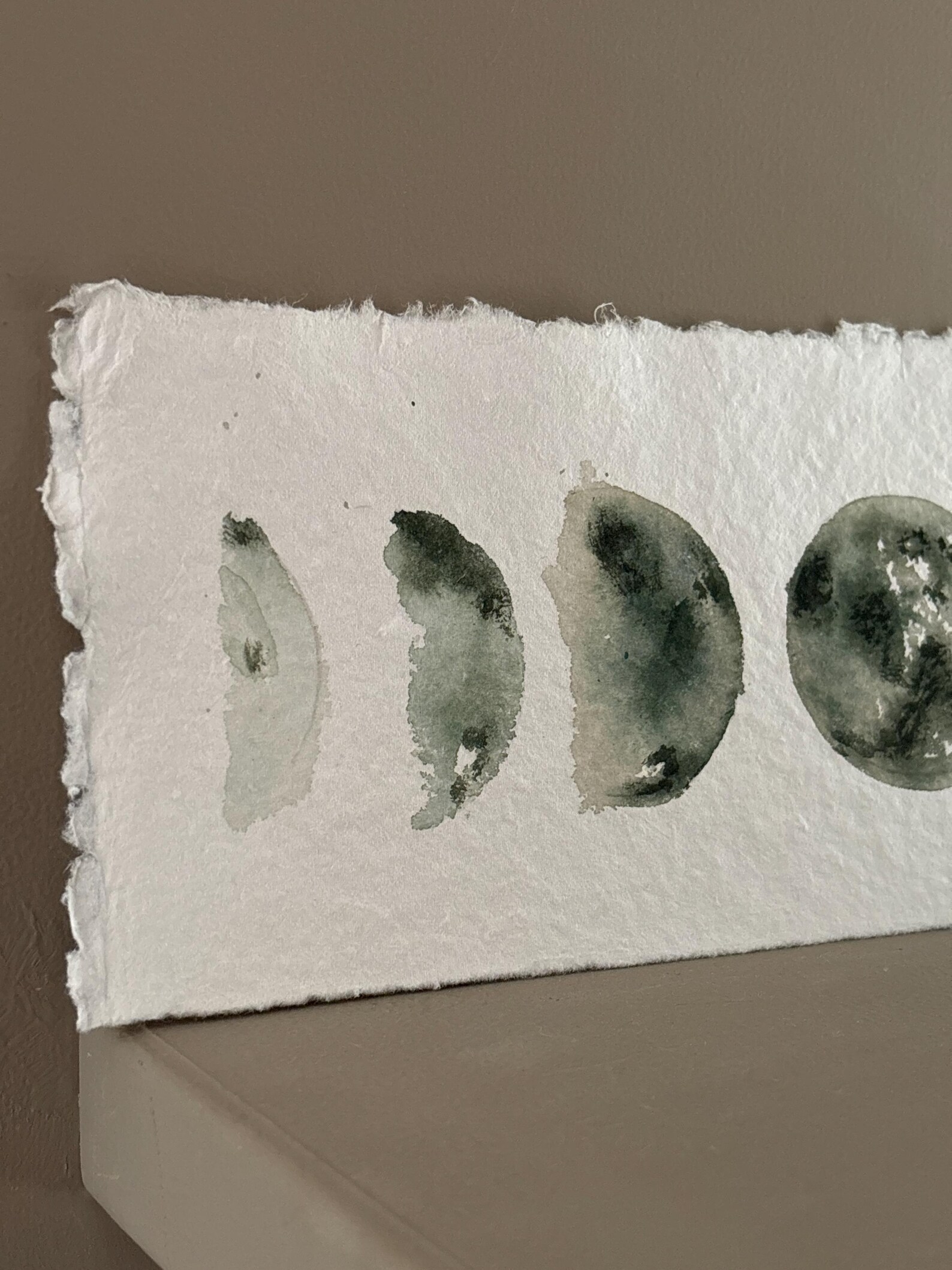 Moon Phases Watercolor Painting – Lunar Cycle Art – Handmade Original ...