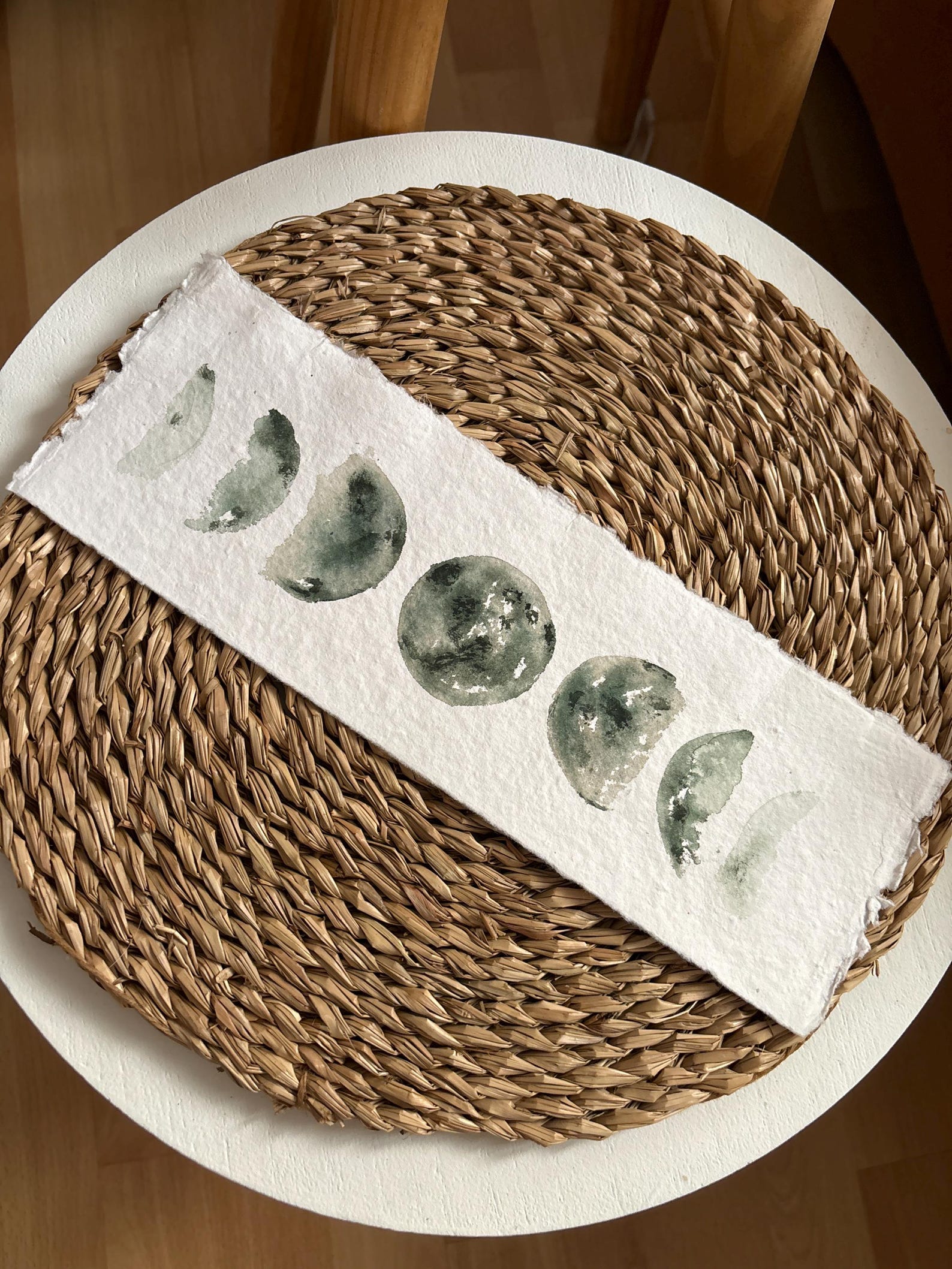 Moon Phases Watercolor Painting – Lunar Cycle Art – Handmade Original ...